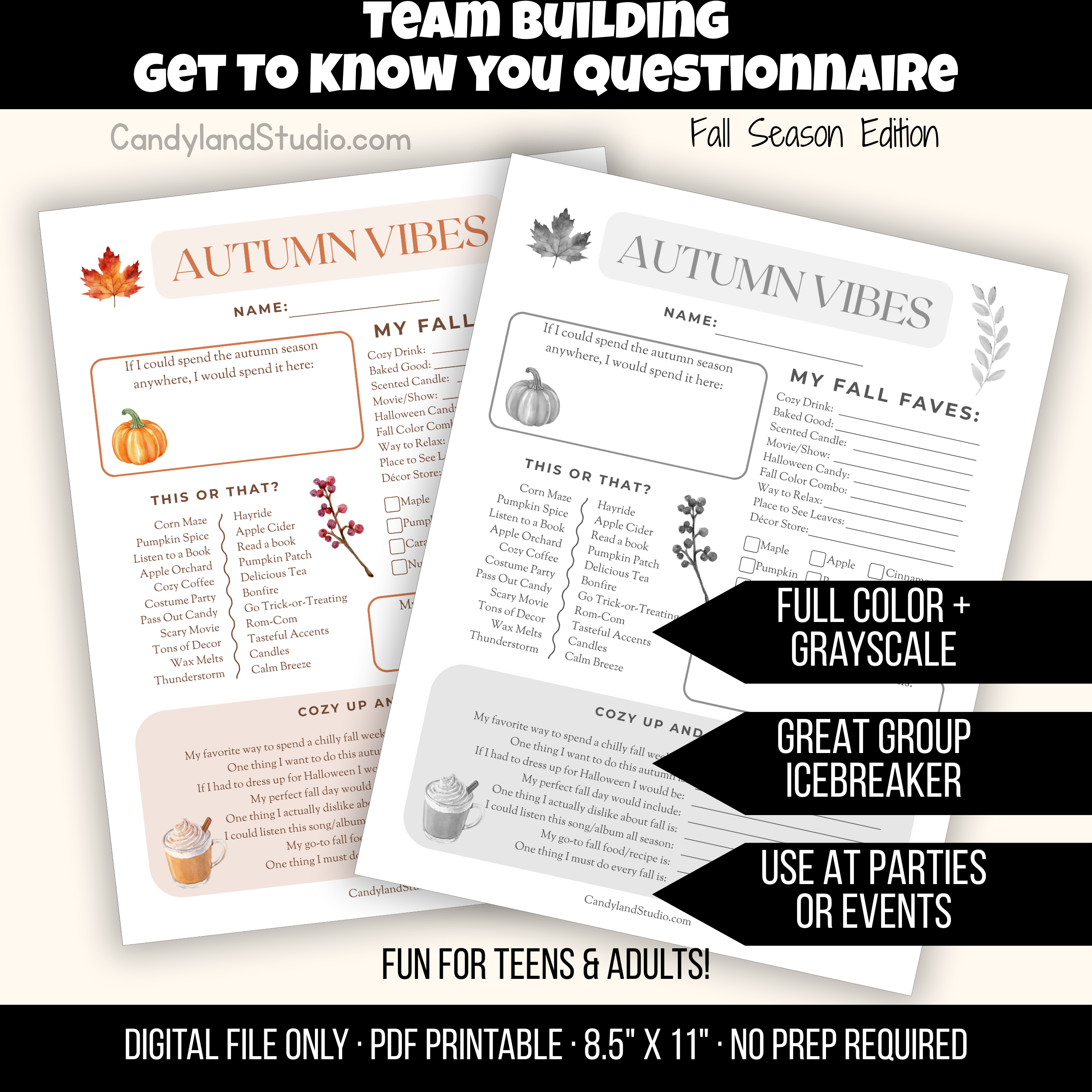 Autumn Vibes Questionnaire – Fall Icebreaker & Seasonal Reflection ...