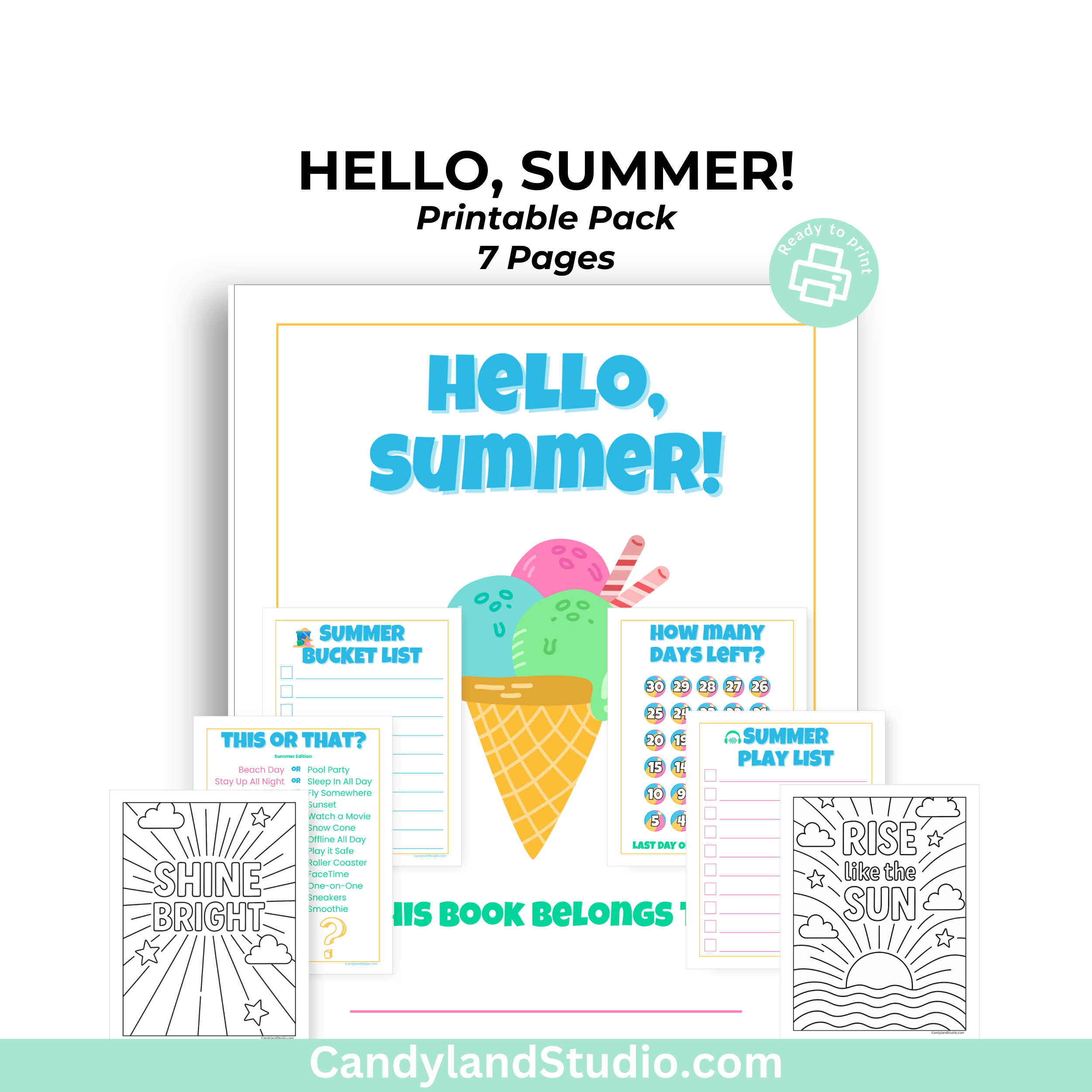 Countdown to Summer Printable Pack – Candyland Studio