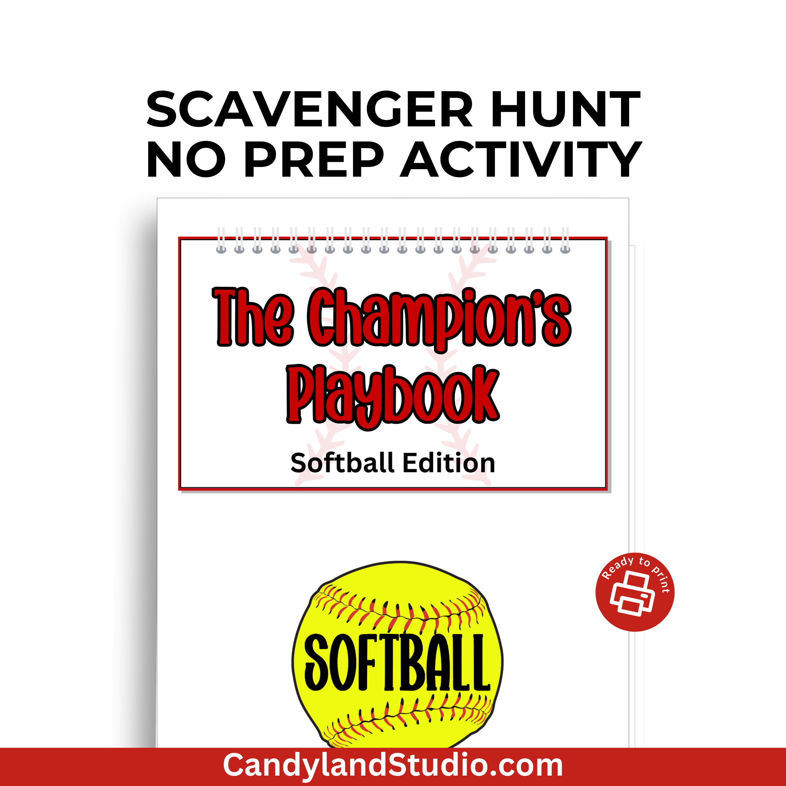 Softball Team Scavenger Hunt - Promotes Growth Mindset – Candyland Studio