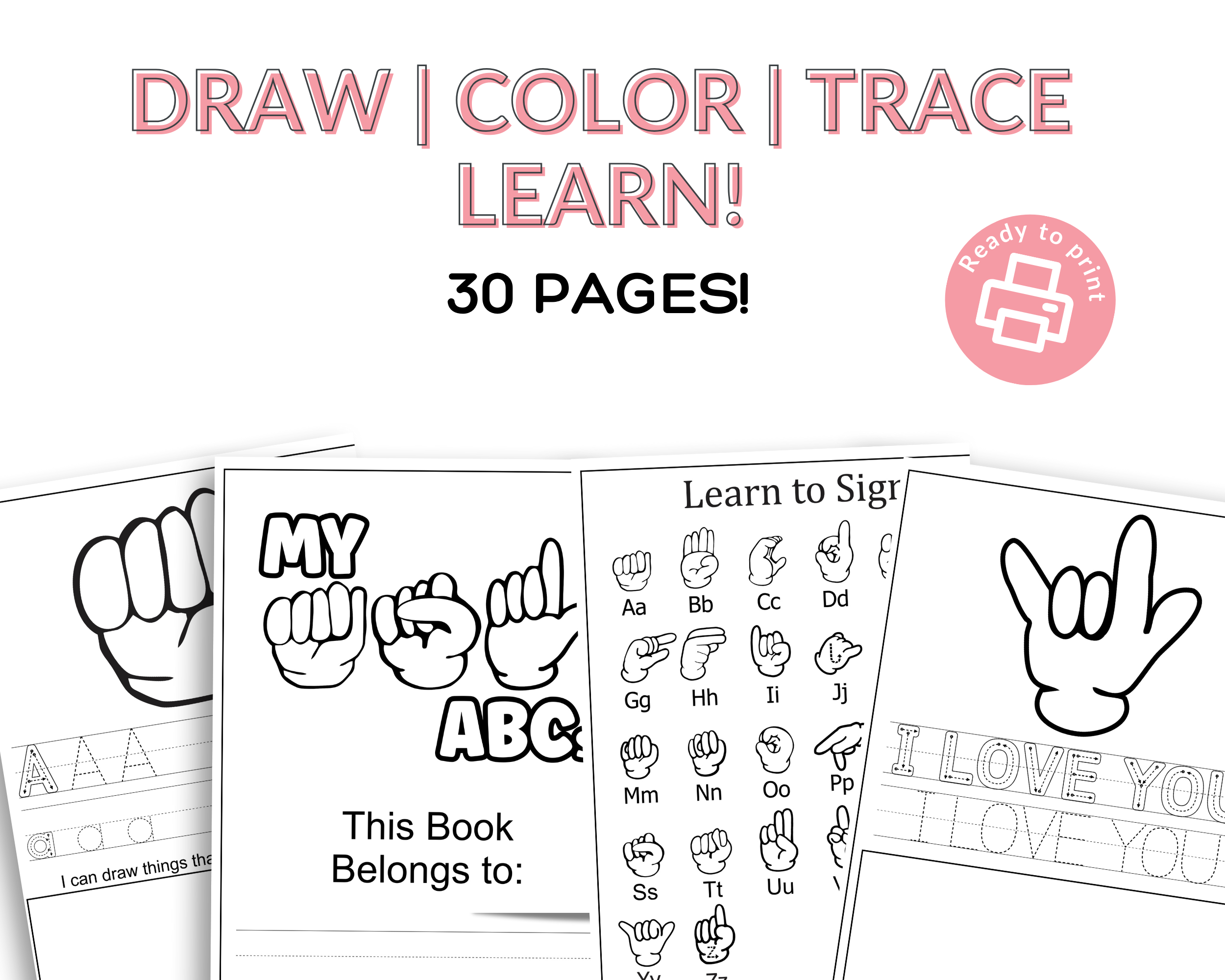 My ASL ABCs - A Manual Alphabet Workbook DIGITAL DOWNLOAD – Candyland ...