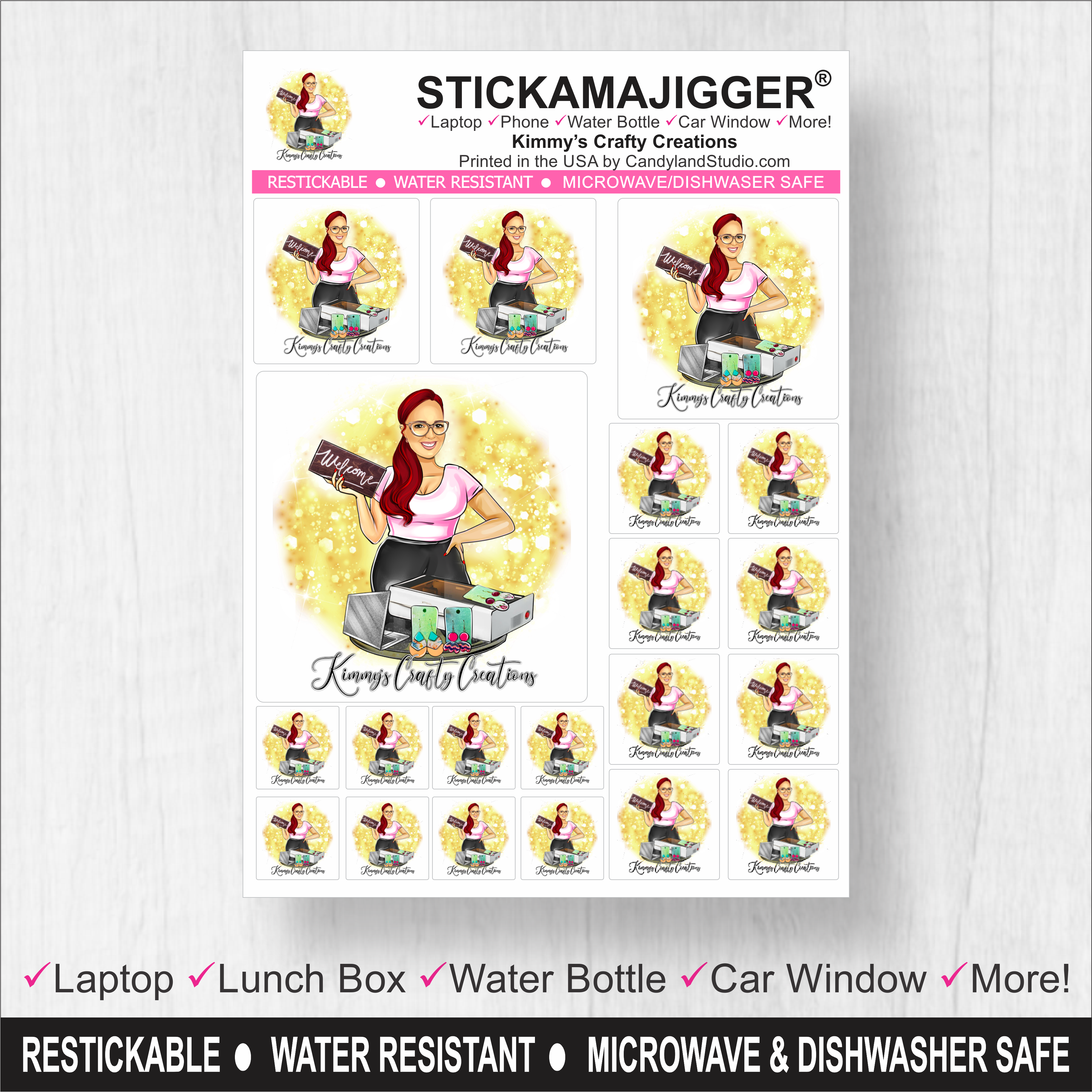 Kimmy's Crafty Creations Custom Restickable Decals – Candyland Studio