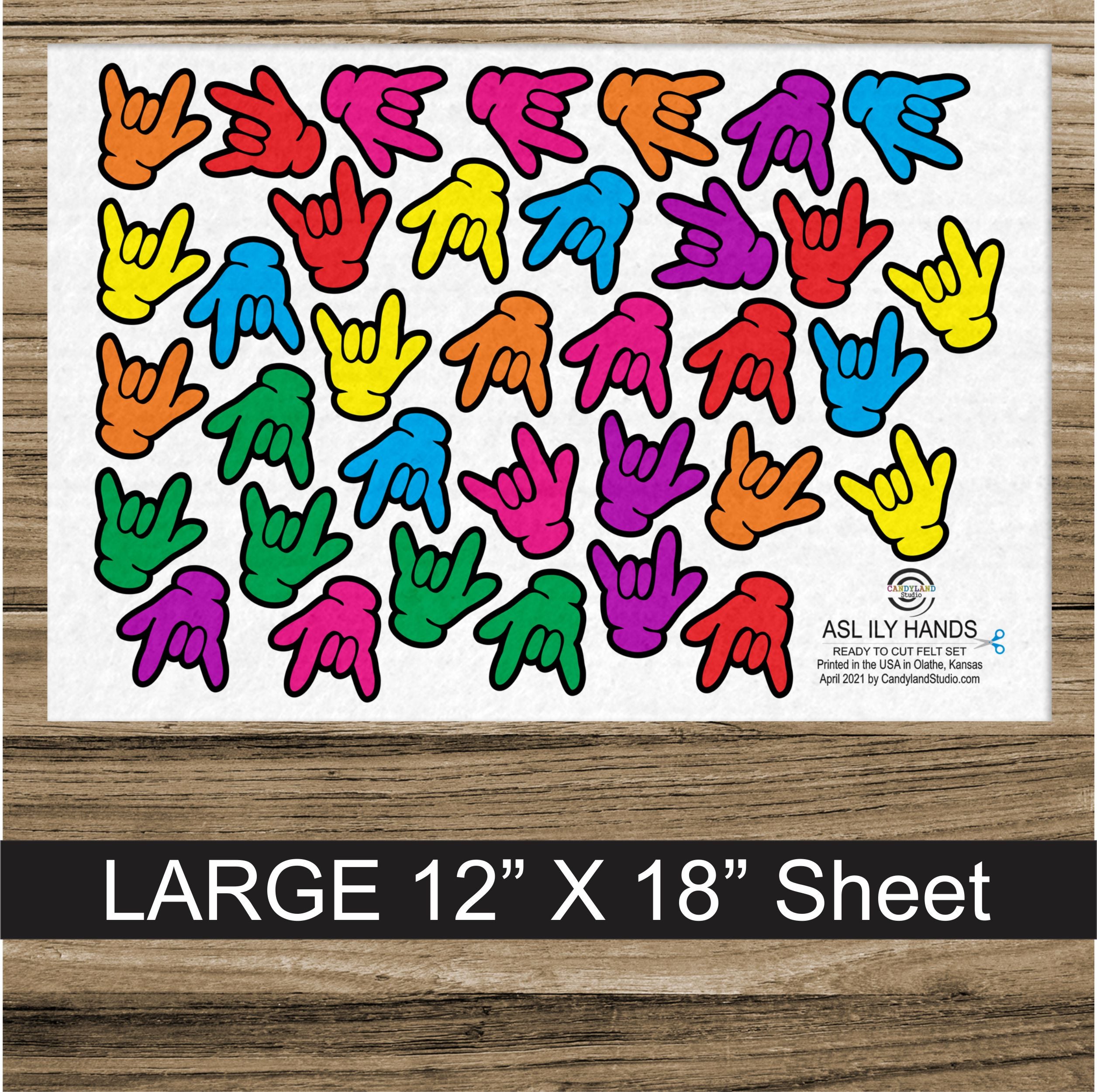 ASL ILY Hands Flannel Board Felt Set – Candyland Studio