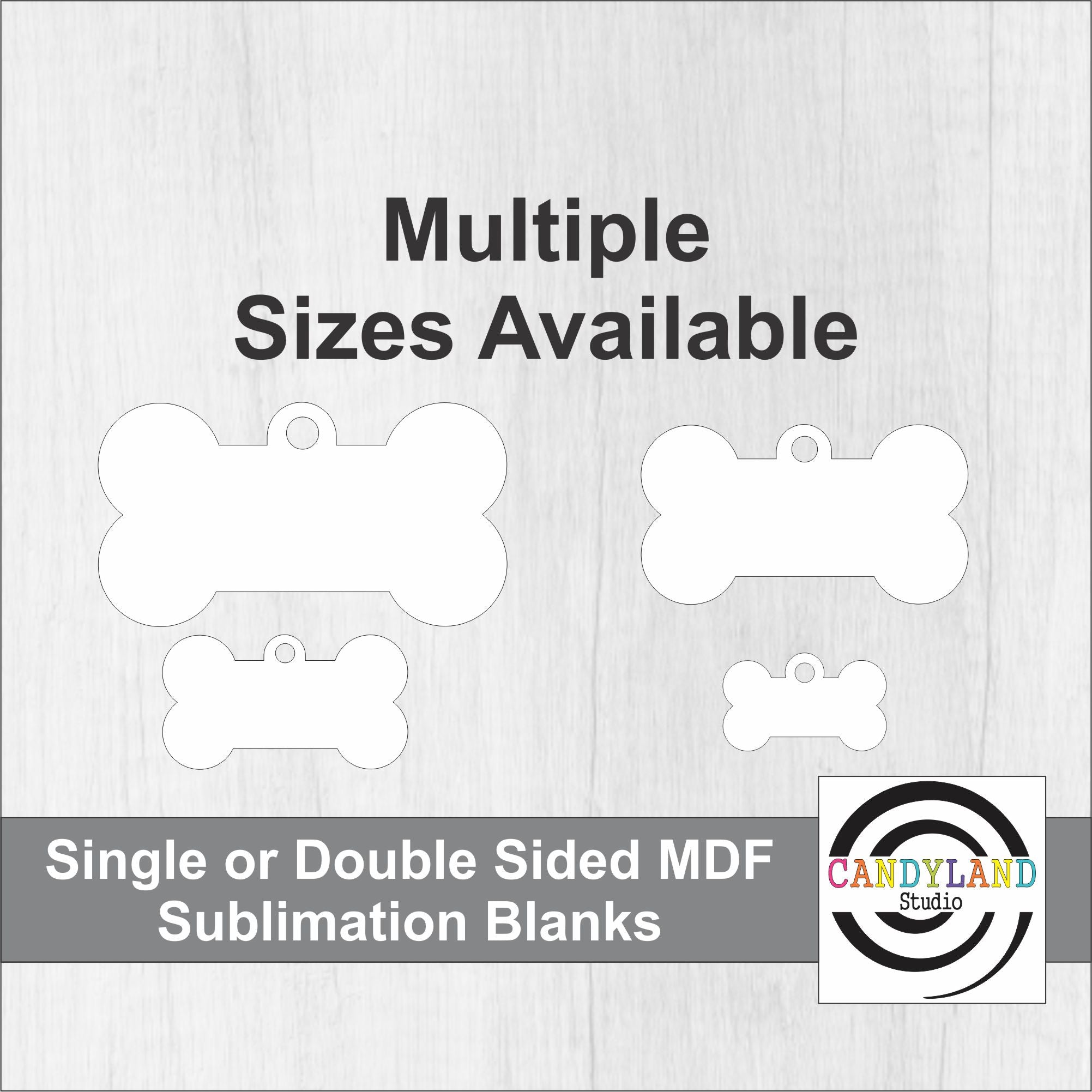 Bone Shaped MDF Pet ID Tag – Candyland Studio